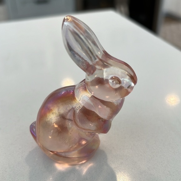 Fenton | Accents | Fenton Bunny Rabbit Pink Iridescentglass Figurine ...